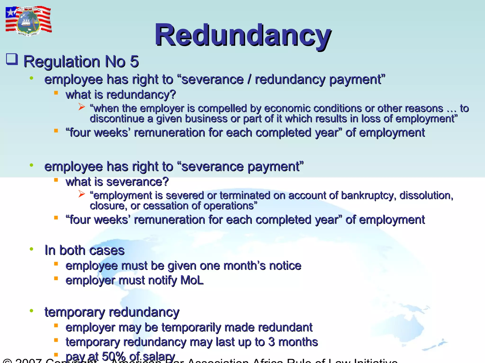 Sumary Of Liberian Labour Law | PPT