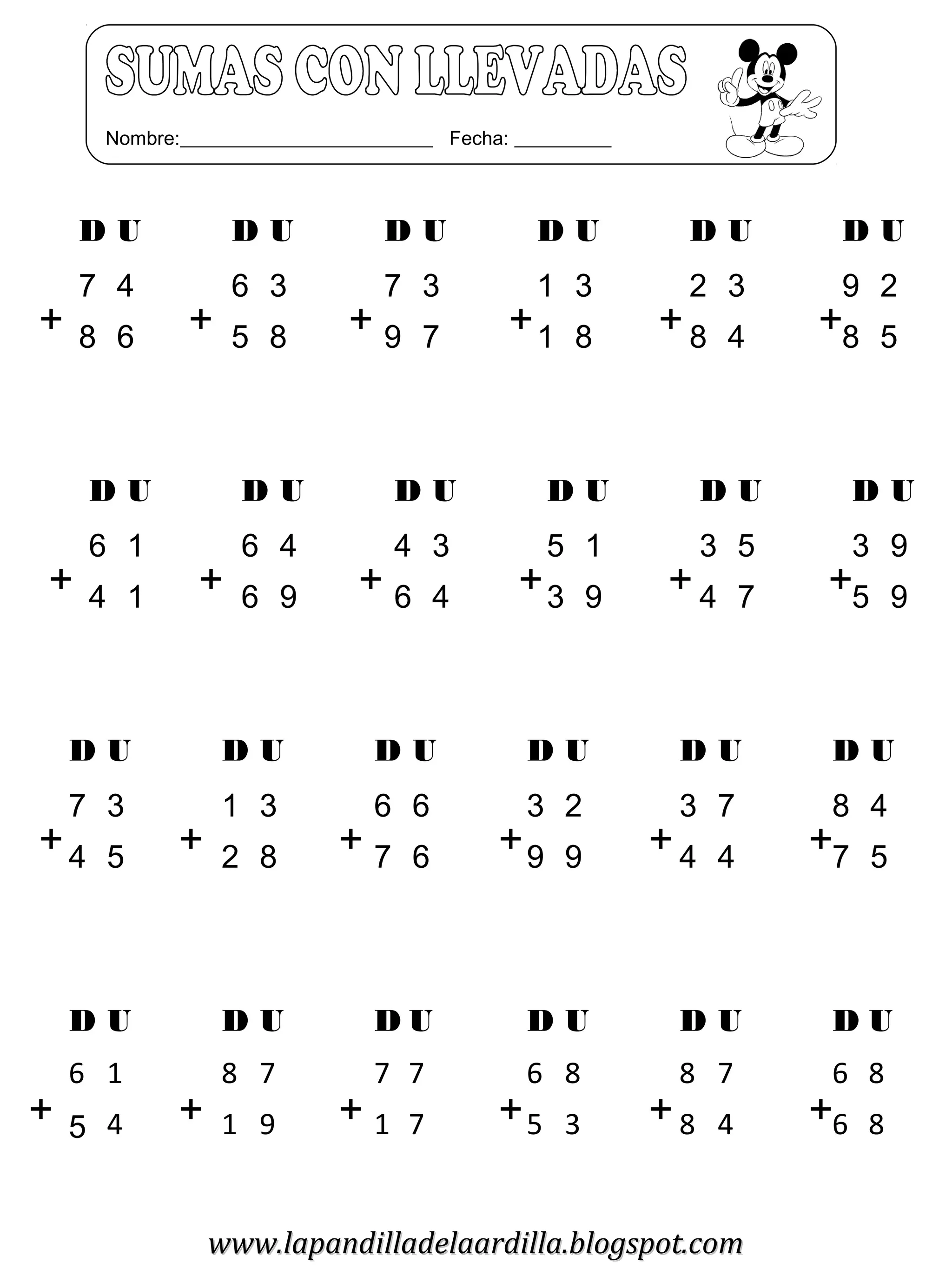 Sumas con llevadas | PDF