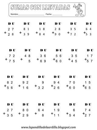 Sumas con llevadas | PDF