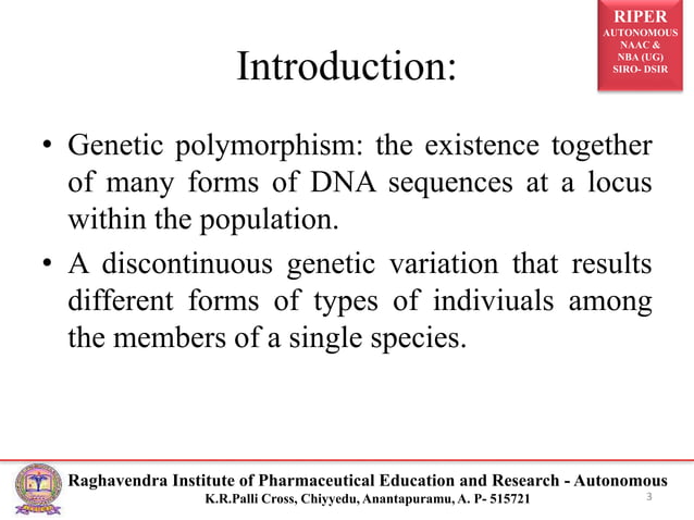 Polymorphism Affecting Drug Metabolism | PPTX