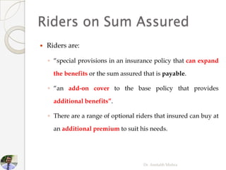 Sum Assured in Life Insurance by Dr. Amitabh Mishra | PPT
