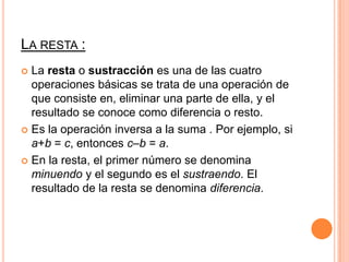 Sumas y restas | PPTX