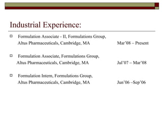 Sumati Mattoo | PPT | Biotech and Biomedical Industry | Industries