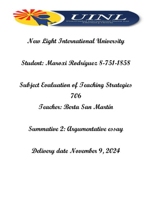 Sumativa 2 ensayo (en inglés).Evaluación | PDF