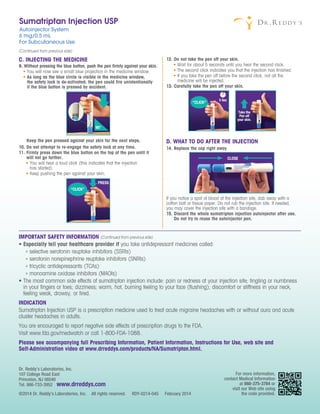 INSTRUCTIONS FOR USE OF DISPOSABLE SUMATRIPTAN AUTOINJECTOR SYSTEM | PDF