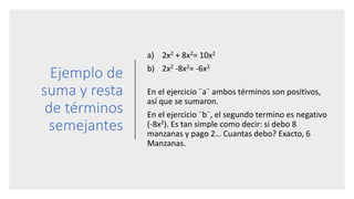 Suma y resta de polinomios | PPTX