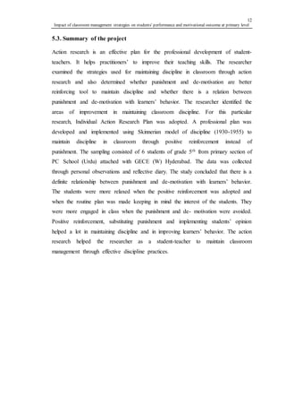 Impact Of Classroom Management Strategies On Students' Performance And ...
