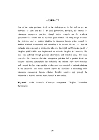 Impact Of Classroom Management Strategies On Students' Performance And ...
