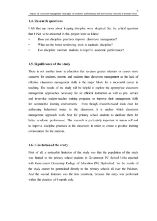 Impact Of Classroom Management Strategies On Students' Performance And ...