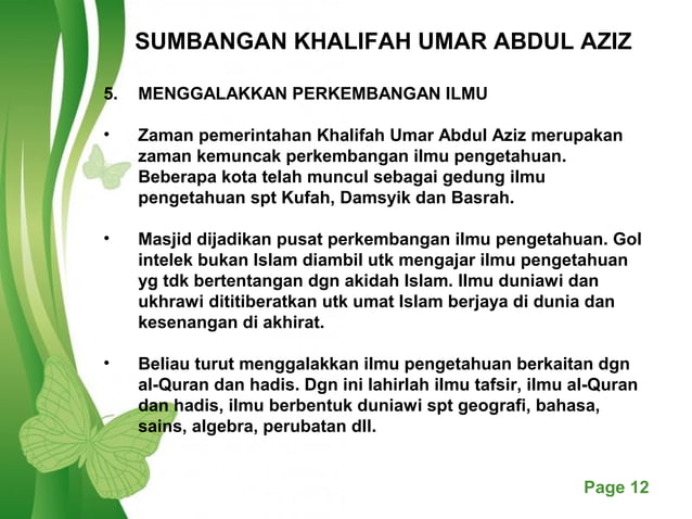 SUMBANGAN KHALIFAH UMAR ABDUL AZIZ | PPT