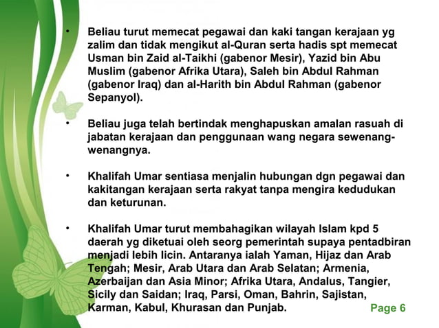 SUMBANGAN KHALIFAH UMAR ABDUL AZIZ | PPT