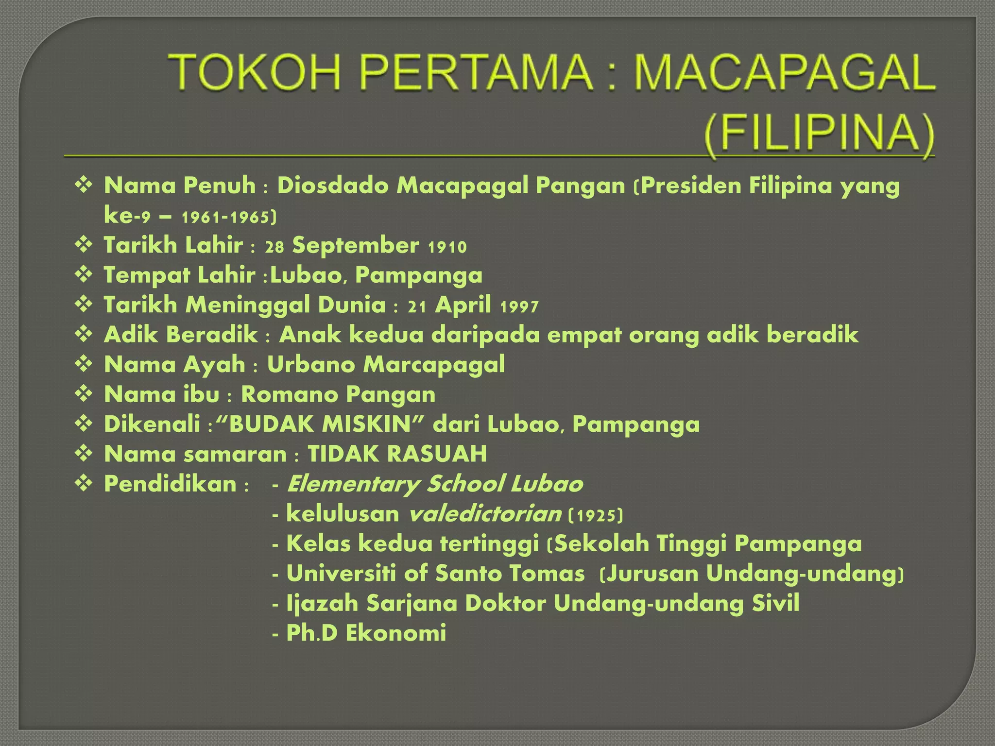 Sumbangan Tokoh Macapagal dan Phibun Songhram | PPTX