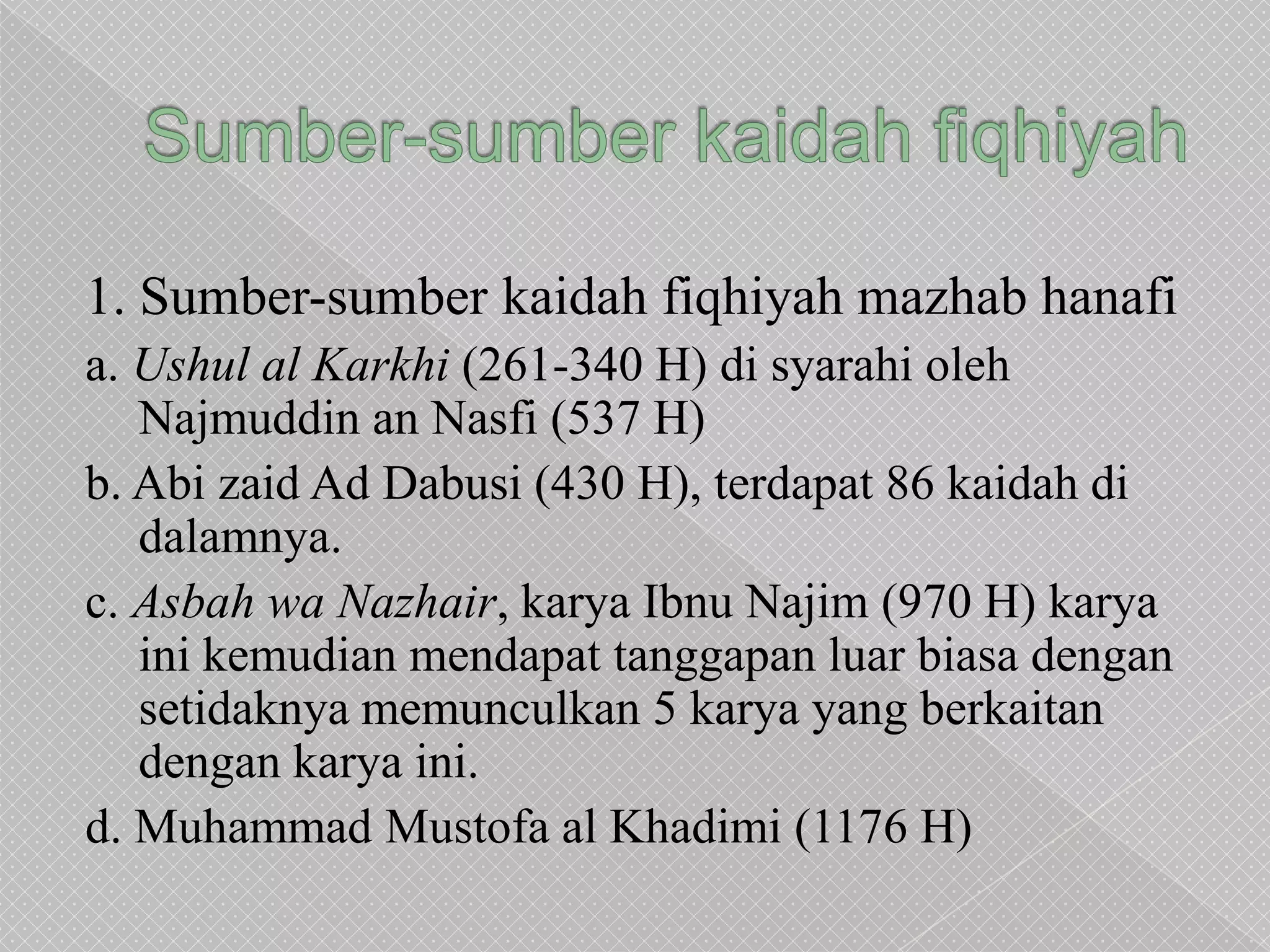 Sumber sumber kaidah fiqh | PPTX
