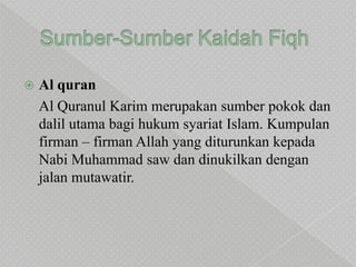 Sumber sumber kaidah fiqh | PPTX