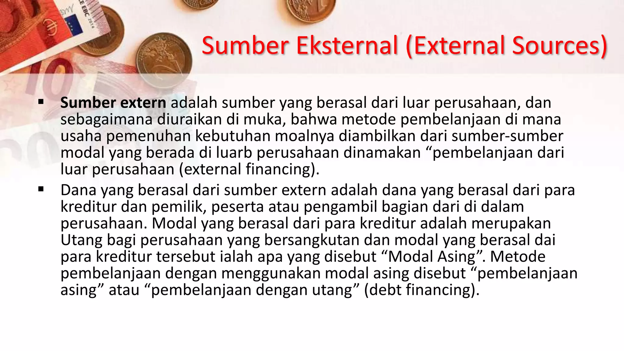 Bab 6 Sumber sumber penawaran modal | PPT