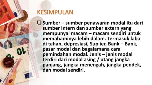 Bab 6 Sumber sumber penawaran modal | PPT