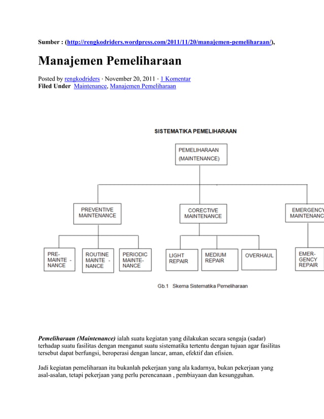 MAINTENANCE PEMELIHARAAN | PDF