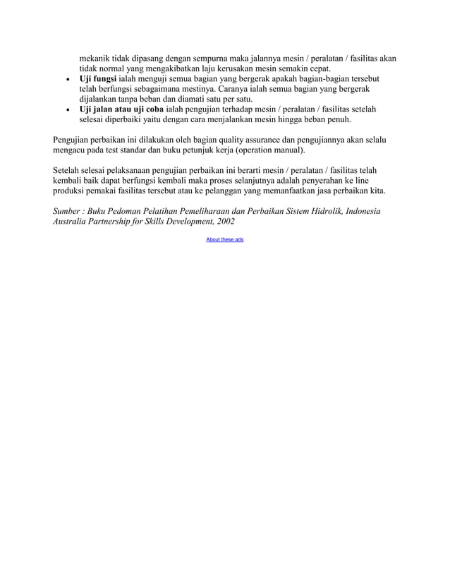 MAINTENANCE PEMELIHARAAN | PDF