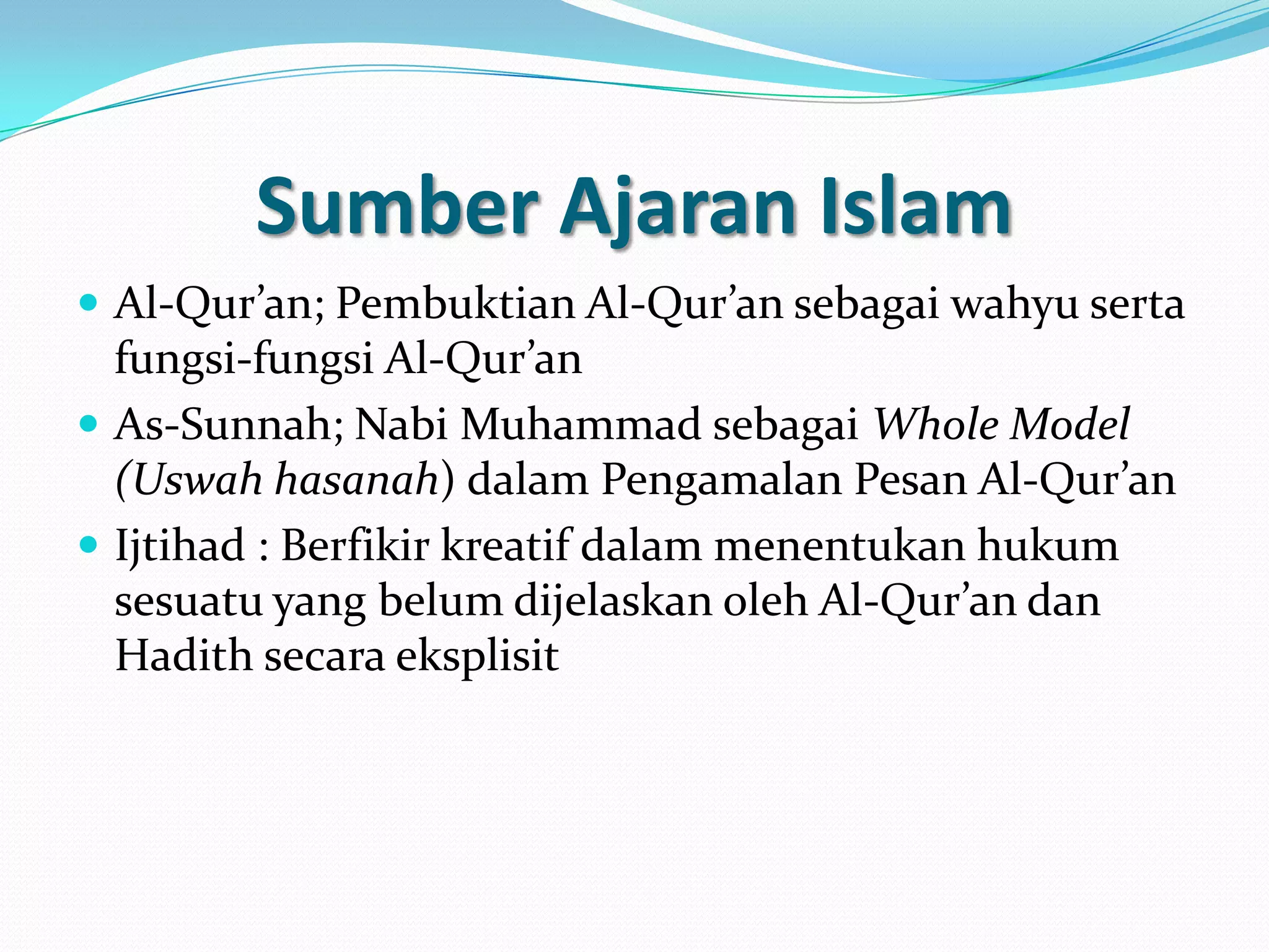 Sumber ajaran islam | PPTX
