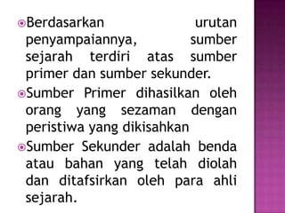 Sumber, bukti dan fakta sejarah | PPTX