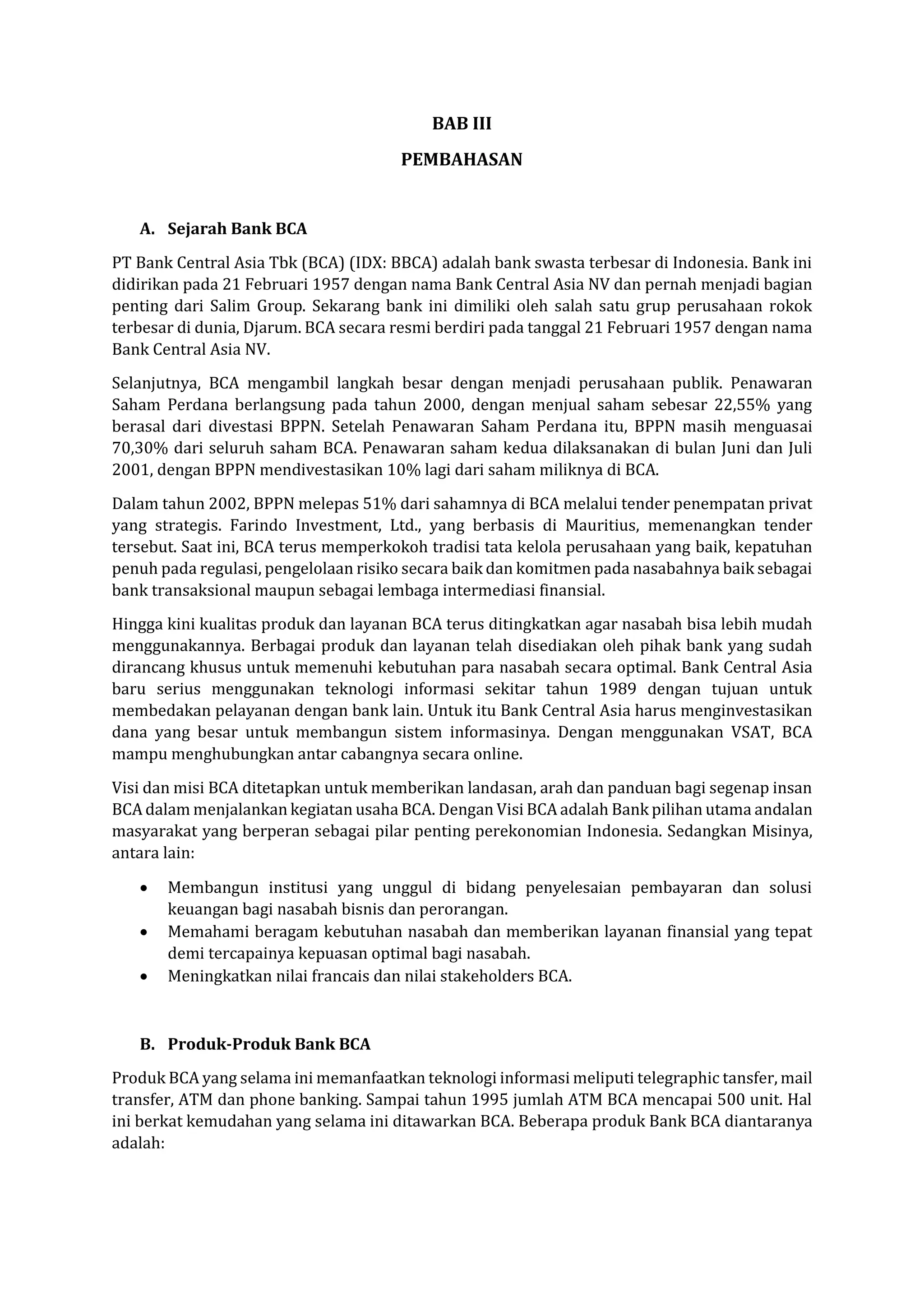 Sumber daya sistem informasi untuk persaingan keunggulan pada bank bca ...