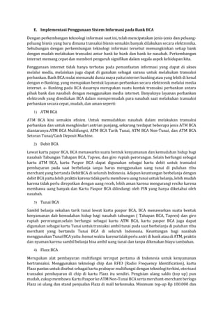 Sumber daya sistem informasi untuk persaingan keunggulan pada bank bca | PDF