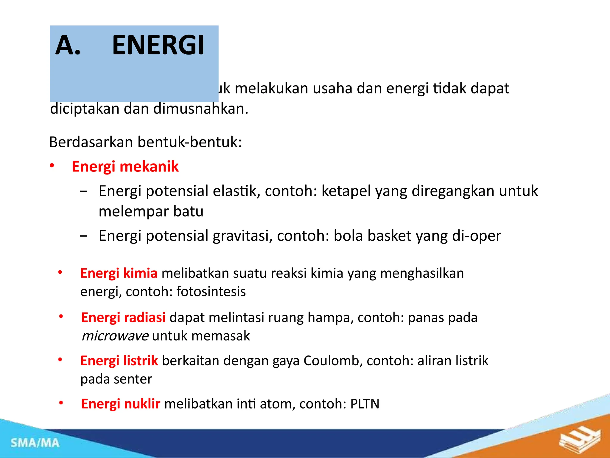 sumber energi pada kehidupan sehari hari pada manusia | PPTX