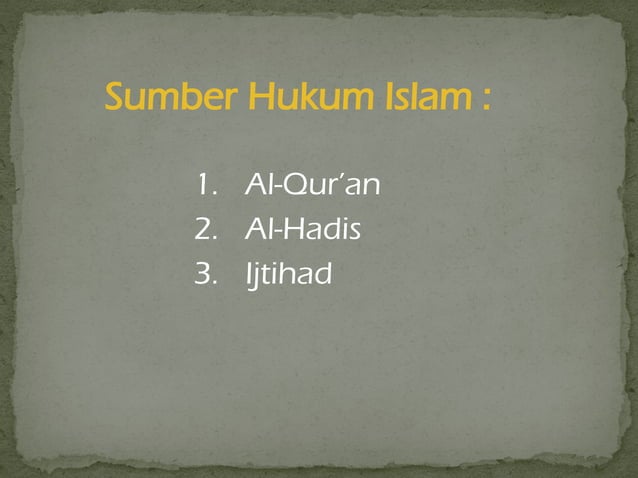 Presentasi tentang Sumber Hukum dalam Islam | PPTX