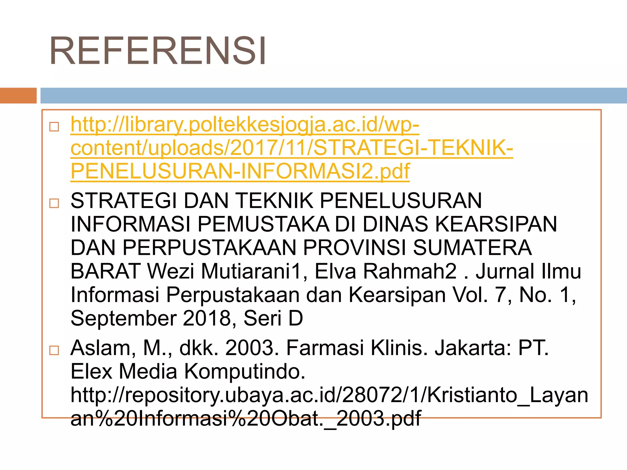 Sumber informasi obat | PPTX