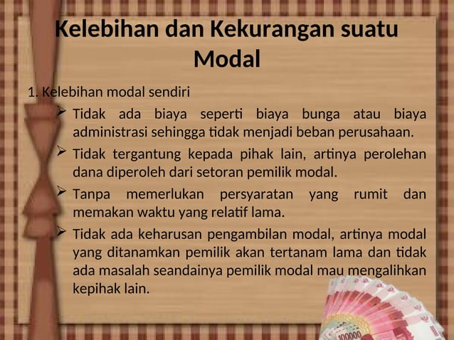 SUMBER MODAL didalam perusahaan yang ada | PPT