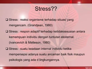 Sumber stress di tempat kerja | PPTX