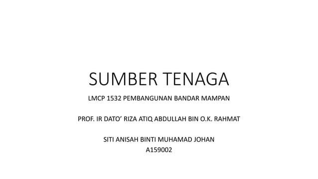 Sumber tenaga | PPT