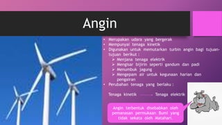 SAINS TINGKATAN 1 BAB 6: SUMBER TENAGA DUNIA | PPTX