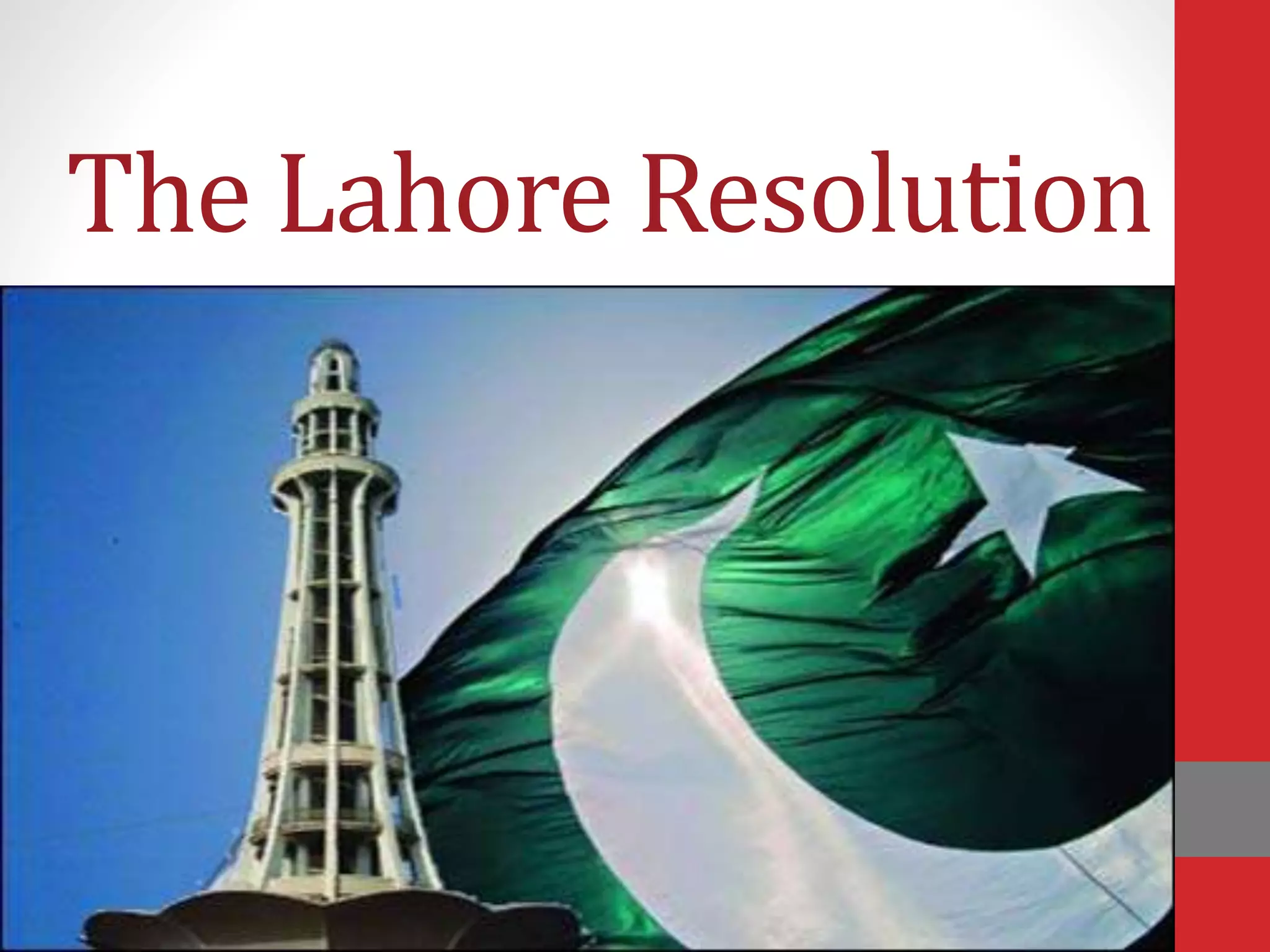 lahore resolution | PPT