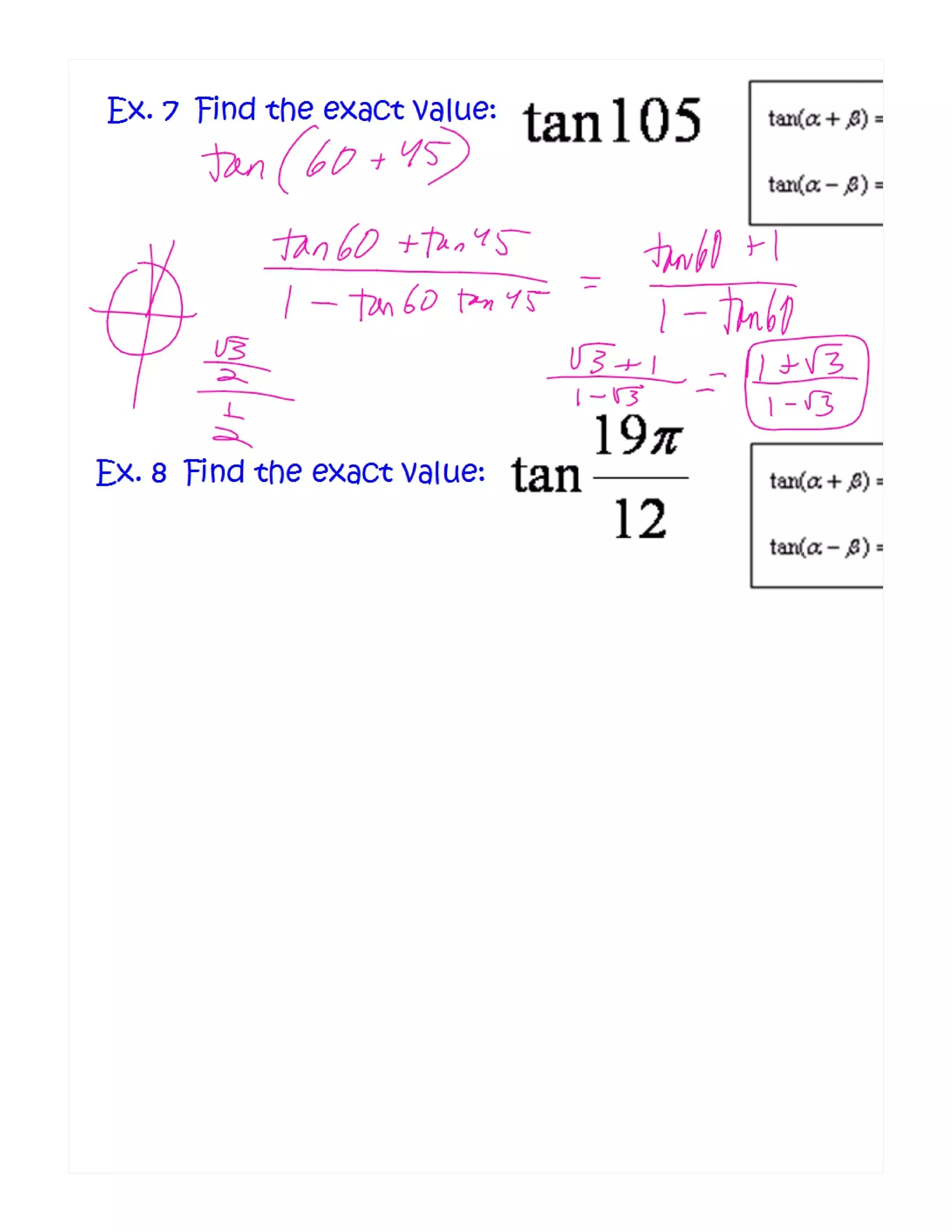 Sum diff double angles | PDF