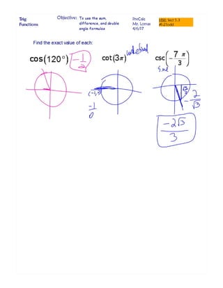 Sum diff double angles | PDF