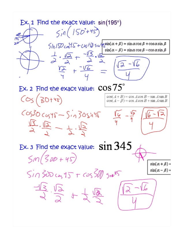 Sum diff double angles | PDF