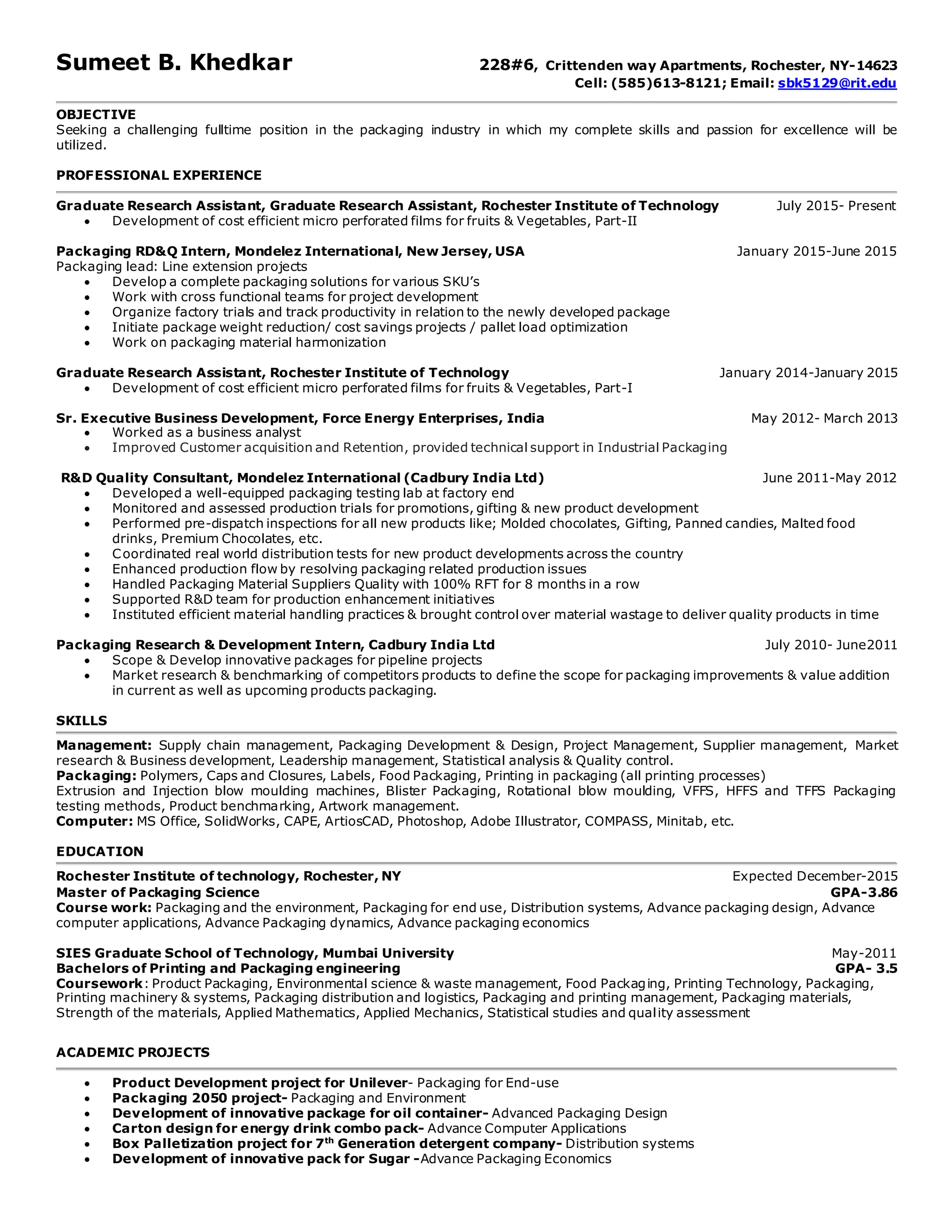 Sumeet khedkar resume | DOCX