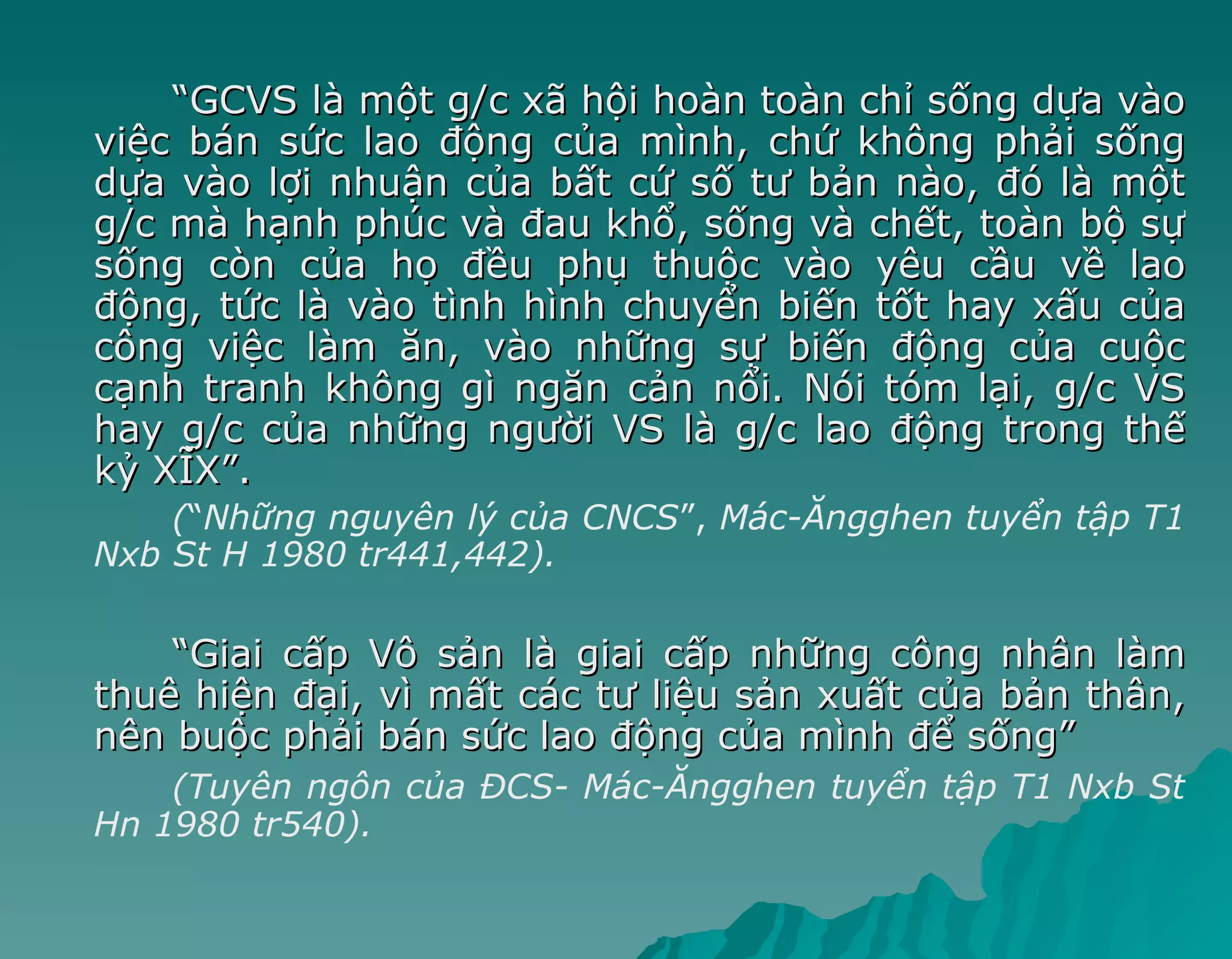 Su menh lich su cua giai cap cong nhan | PPT