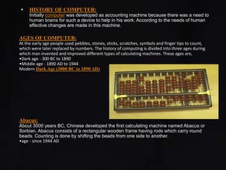 history & ages of computer | PPSX