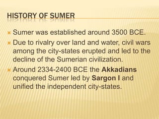 Sumer civilization | PPTX
