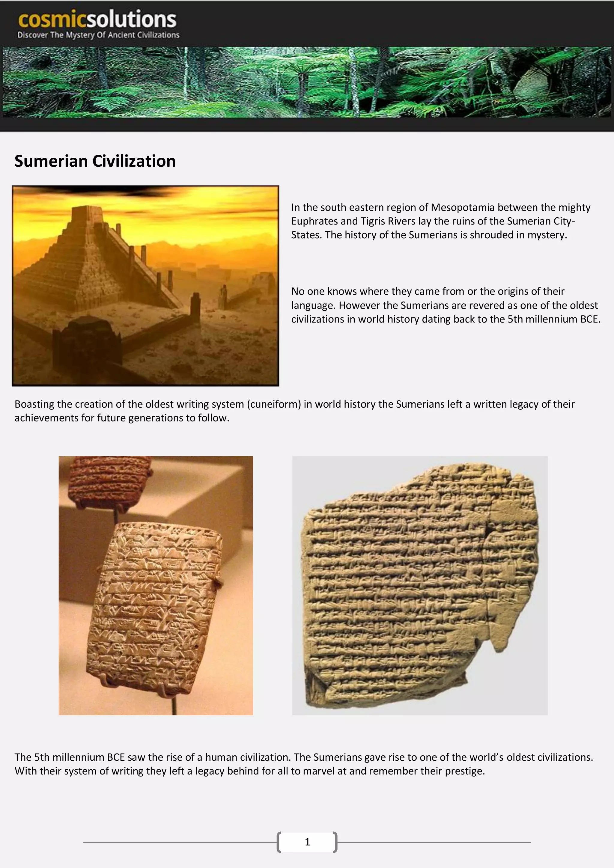 Sumerian Civilization | PDF