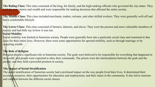 sumerian civilization SOCIAL AND POLITICAL HISTORY OF SUMERIAN ...