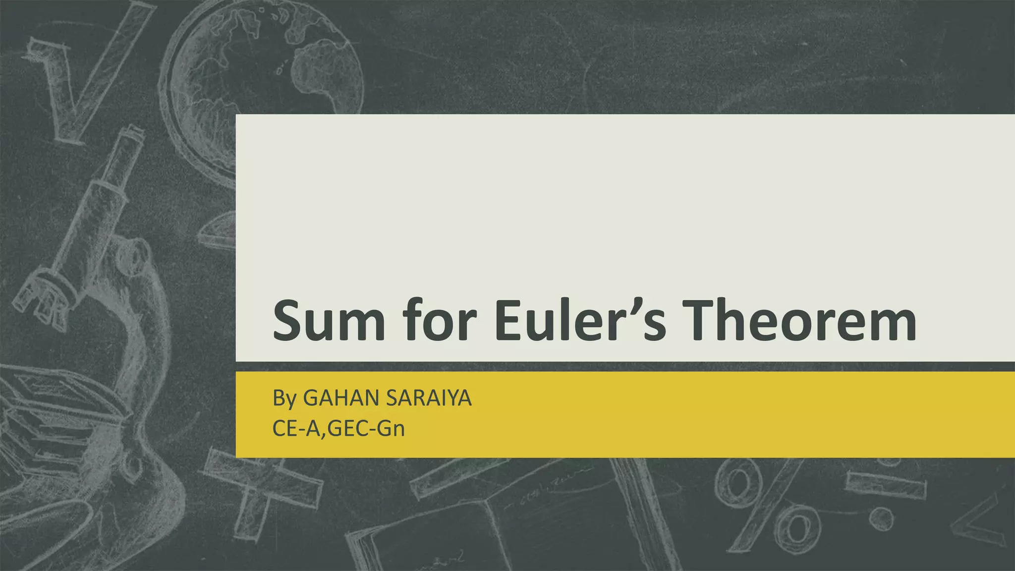 Sum for euler’s theorem | PPTX | Physics | Science