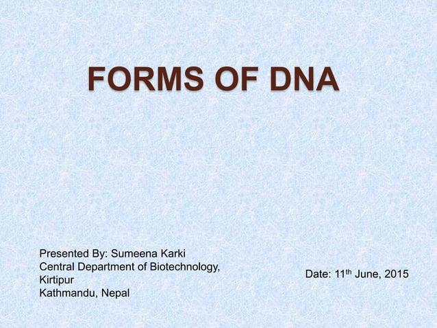 Forms of DNA | PPTX