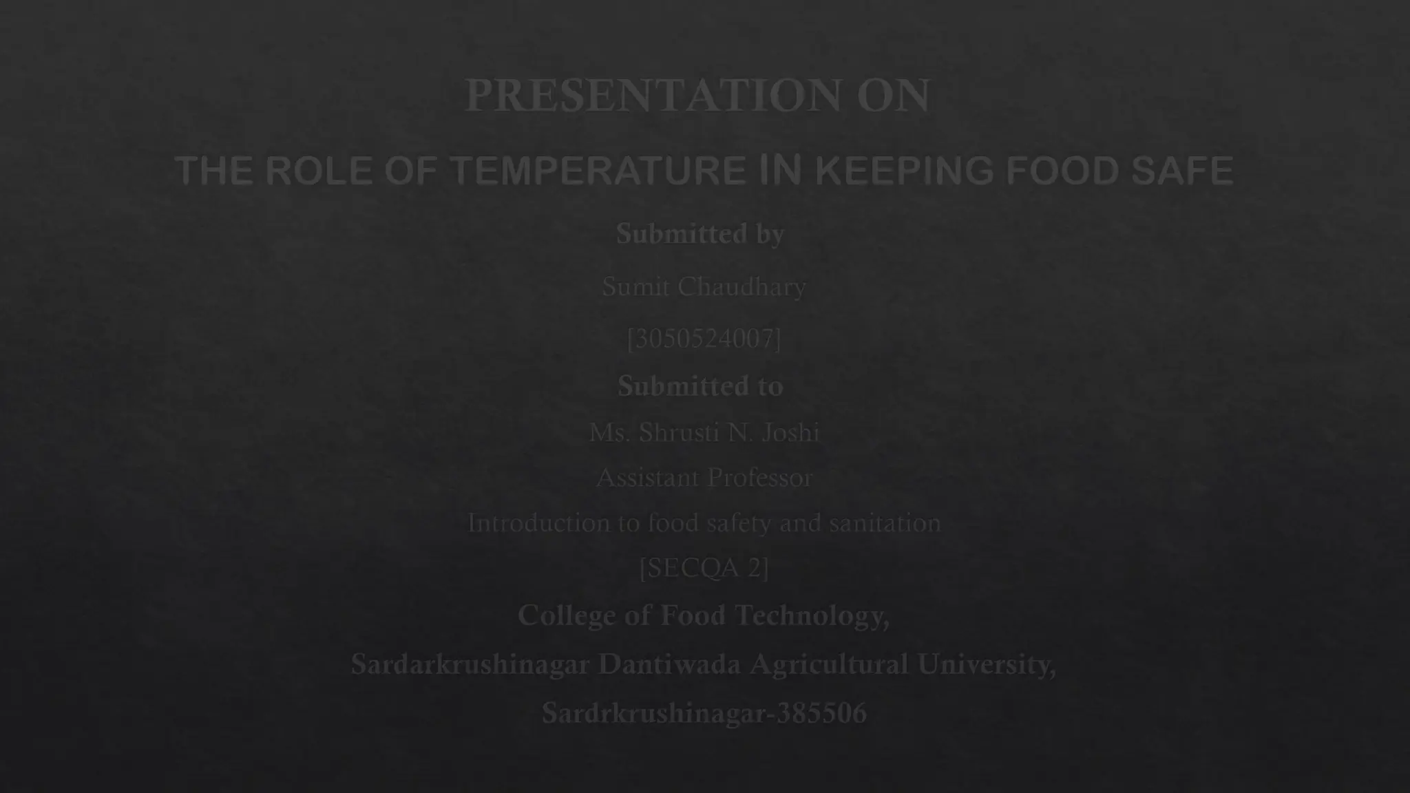 The role of temprature in keeping food safe | PPTX