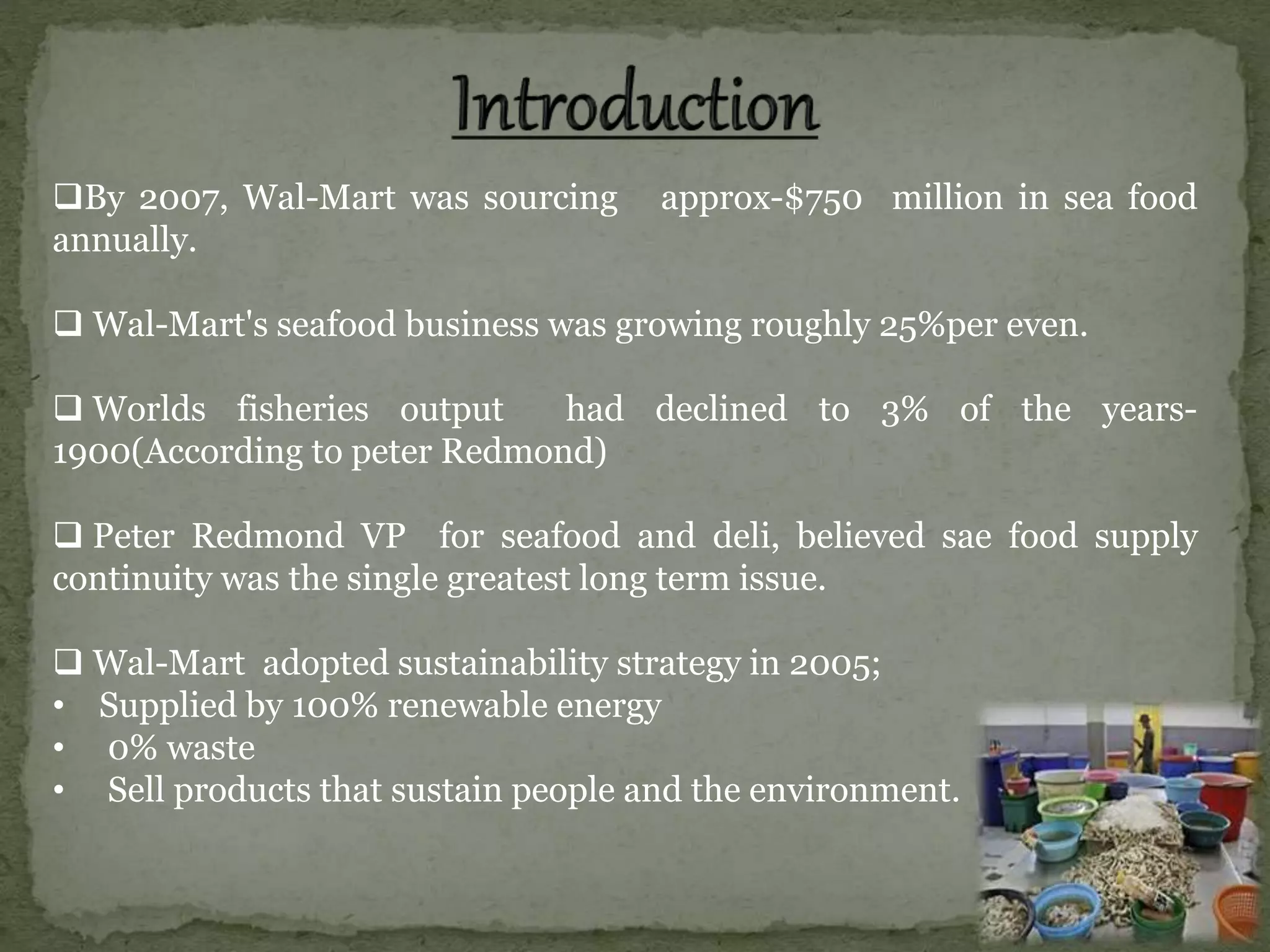 Walmart sustainability strategy inventory management in the seafood ...