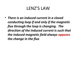 FARADAYLAW ,LANZLAW AND FLEMINGS RULES | PPT
