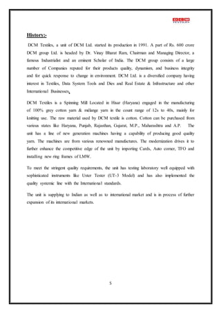 working capital management dcm textile summer report | DOCX