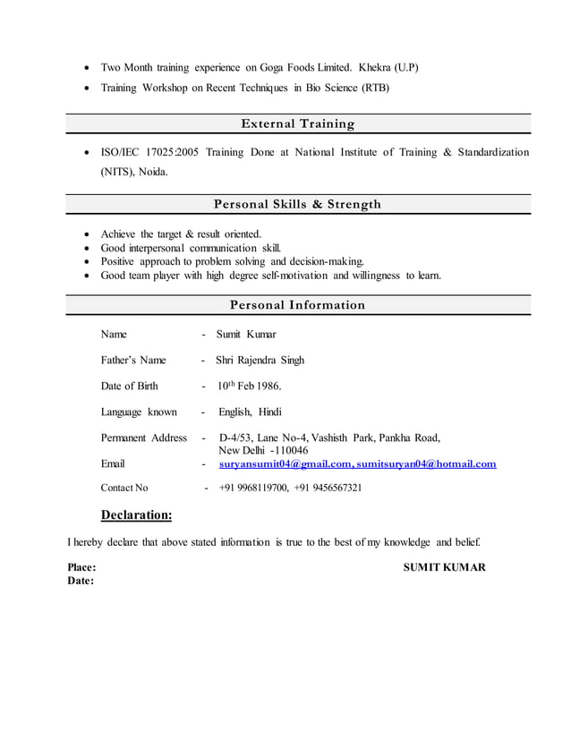 Sumit cv | DOCX